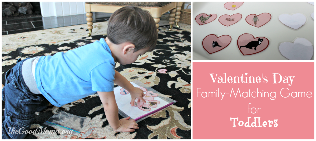 Valentine's Day Family-Matching Game for Toddlers - The Good Mama