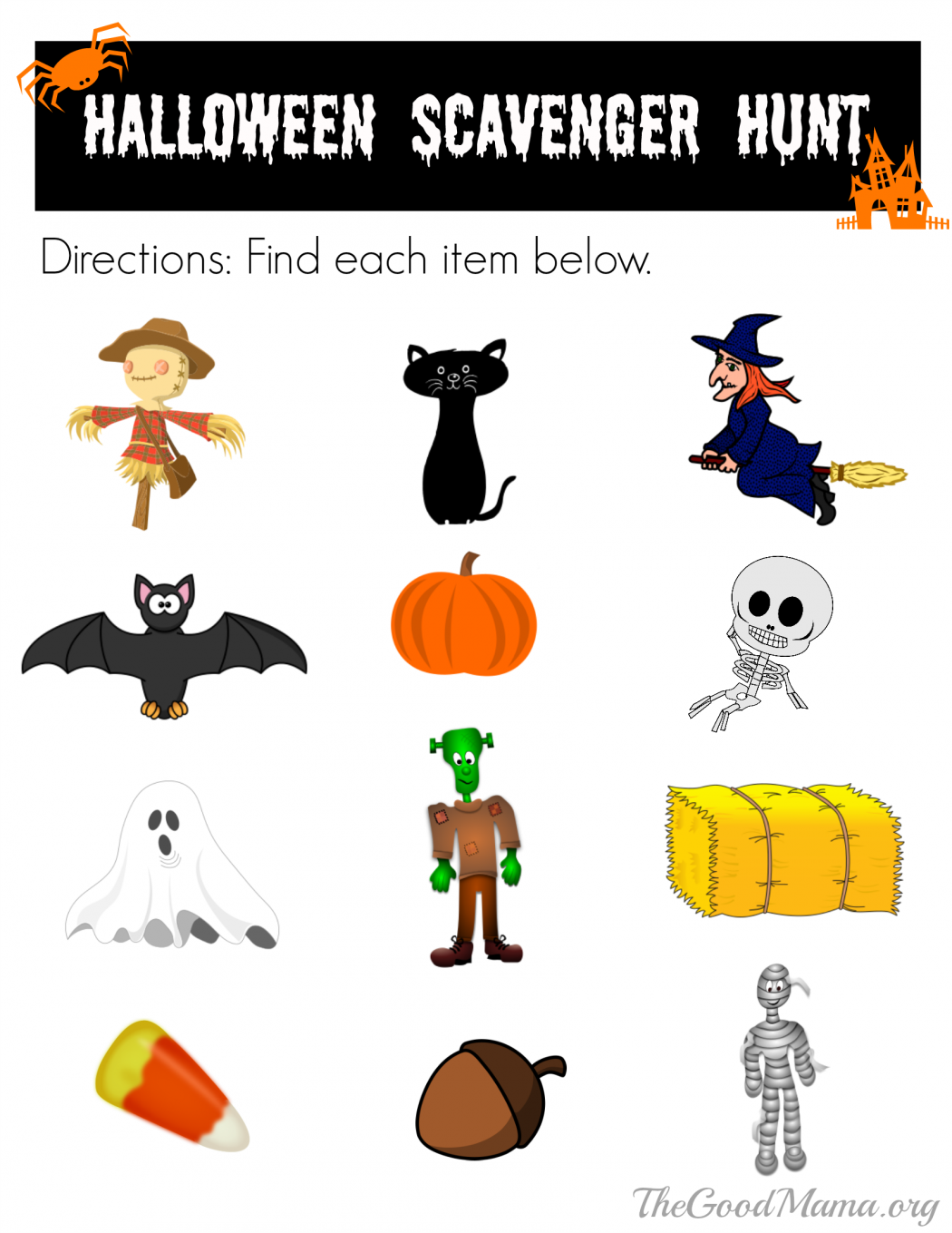 Halloween Scavenger Hunt For Stroller Runs - The Good Mama