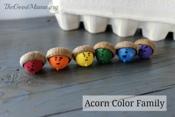 Acorn Color Match Activity for Toddlers - The Good Mama