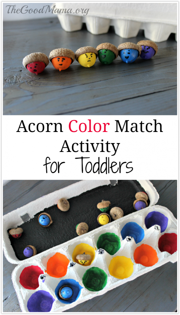 Acorn Color Match Activity for Toddlers - The Good Mama