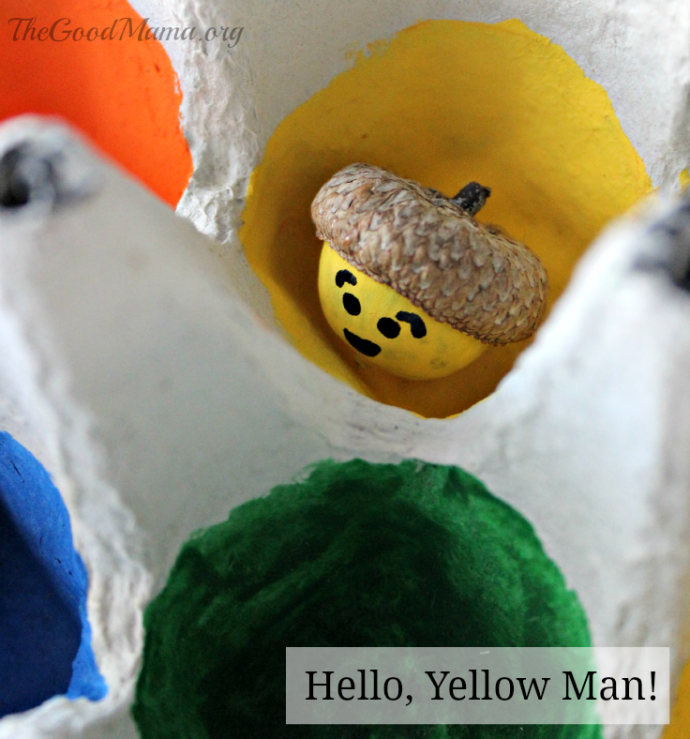Acorn Color Match Activity for Toddlers - The Good Mama